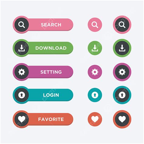 Web Design Button Vector Art Png Web Elements Button Design Vector