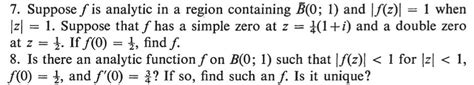 Solved Suppose F Is Analytic In A Region Containing B Chegg