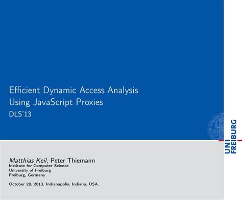 Efficient Dynamic Access Analysis Using Javascript Proxies Ppt