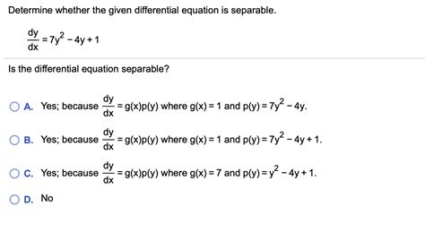 Solved Determine Whether The Given Differential Equation Is