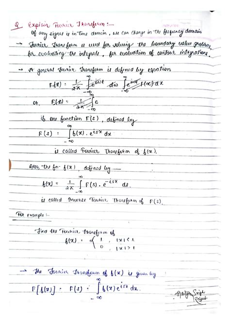 SOLUTION Full Fourier Transform Studypool
