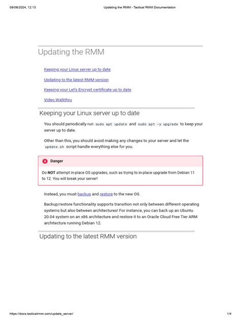 Updating The Rmm Tactical Rmm Documentation Pdf Software Computer Engineering