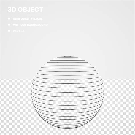 Premium Psd 3d Globe Wire Horizontal Black