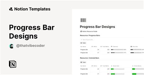 Progress Bar Designs Template By That Vibe Coder Notion Marketplace