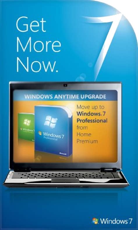 Microsoft Windows Anytime Upgrade Win 7 Home Premium To Win 7 Professional 32 64 Bit Microsoft