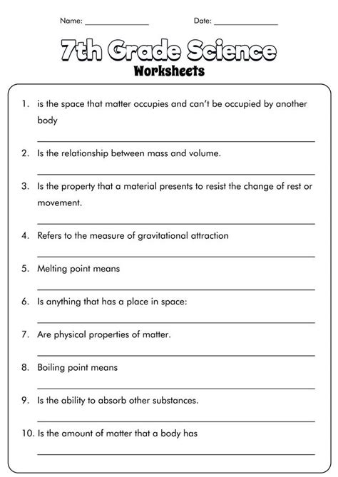 7th Grade Science Cells Worksheets 7th Grade Science Science Cells Science Worksheets