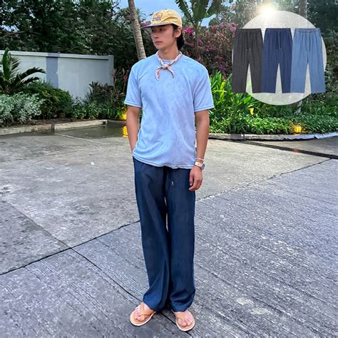 비치팜 라디 밴딩 여름 데님 남성 팬츠