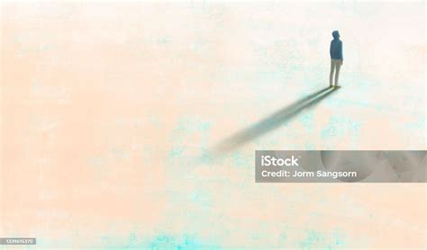 빛 그림 일러스트레이션 초현실적 인 예술 외로운 고독과 희망 개념 예술과 혼자 남자 고독 부정적인 감정 표현에 대한 스톡 벡터 아트 및 기타 이미지 고독 부정적인 감정