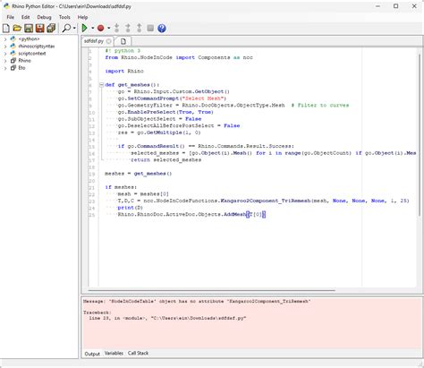triremesh scripteditor python example scripting mcneel forum
