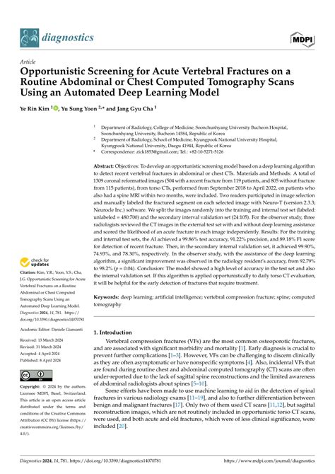 Pdf Opportunistic Screening For Acute Vertebral Fractures On A Routine Abdominal Or Chest