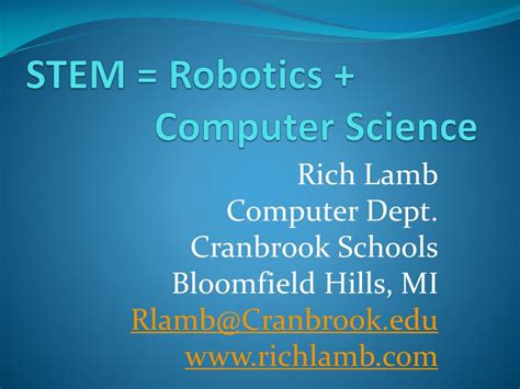 Ppt Stem Robotics Computer Science Powerpoint Presentation Free