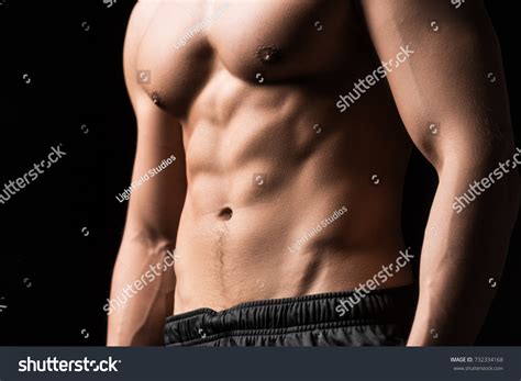 Cropped Shot Shirtless Muscular Man Standing Stock Photo Shutterstock