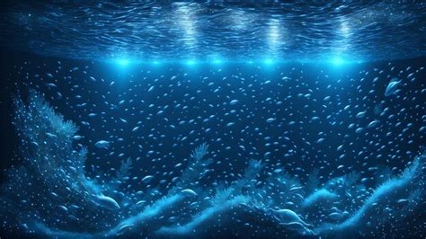 Deep Ocean Scene Background 3d Wallpaper Premium Ai Generated Image