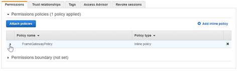 AWS IAM Permissions Frame Platform Documentation
