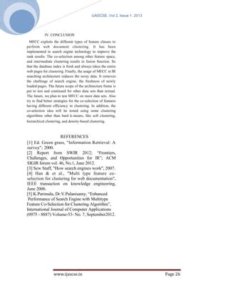 Enhanced Performance Of Search Engine With Multitype Feature Co Selection Of K Means Clustering