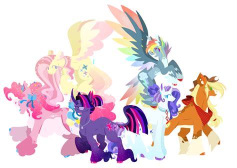 Mane 6 All Together By Ikanahairitto On Deviantart