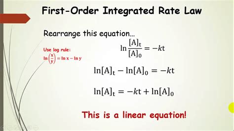 The First Order Integrated Rate Law and Half Life (Part 4) - YouTube