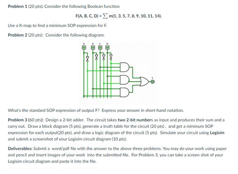 Solved Problem Pts Consider The Following Boolean Chegg