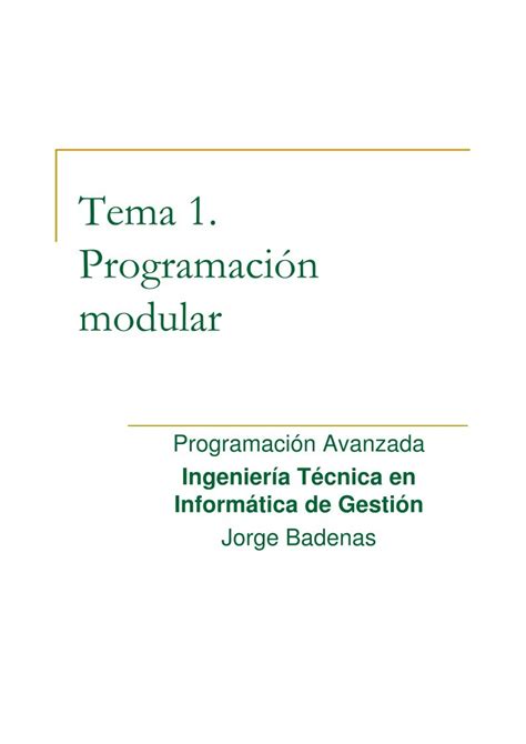 Pdf De Programación Tema 1 Programación Modular