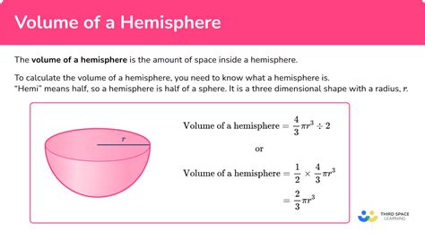 Volume Of A Hemisphere Math Steps Examples And Questions
