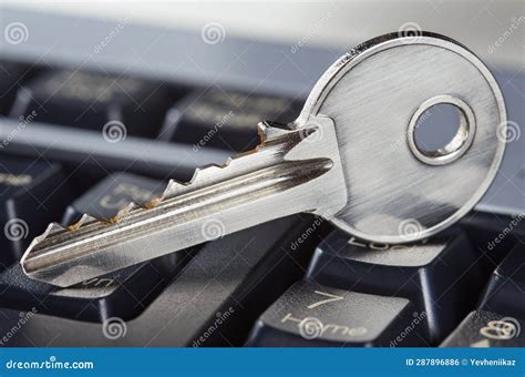 Protecting Personal Data And Money Key On Computer Keyboard Stock