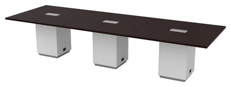 Rectangular Cube Base Conference Table With Power Tuxedo By Office Star Products