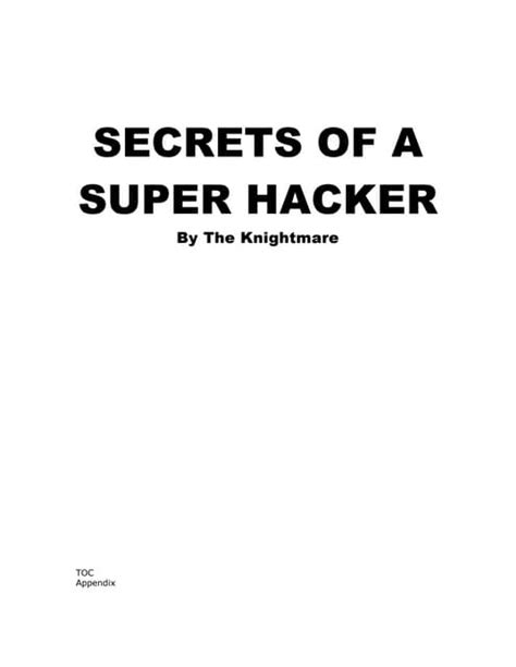 Secrets Of A Super Hacker Pdf