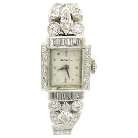 Antique Art Deco Platinum And Old Cut Diamond Fancy Dress Wrist Watch Bracelet For Sale At 1stdibs
