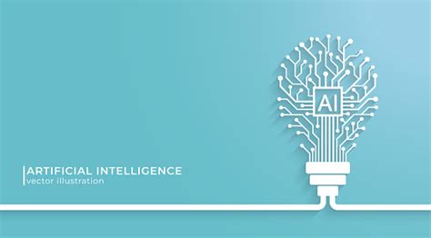 Ai 칩과 실루엣이 있는 전구 회로 라인 Ai에 의한 아이디어와 혁신 인공 지능 및 기계 학습 기술 개념 벡터 일러스트 레이 션 개념에 대한 스톡 벡터 아트 및 기타 이미지