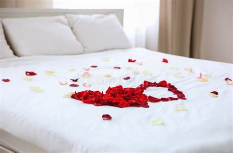 Rose Petals On Bed Stock Image Image Of Pillow Love 111525989