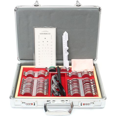104pcs Metal Optometry Test Glass Lens Mirror Optometry Frame Case Kit Set Concave Sphere Sale