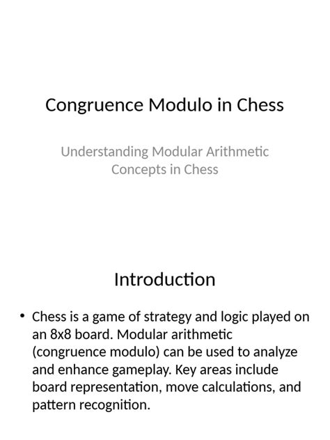Congruence Modulo In Chess Pdf