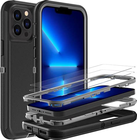 Amazon Com YKHJKLEC For IPhone 13 Pro Case Military Grade 3 In 1 Heavy Duty Shockproof Drop