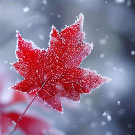 Free Frosted Maple Leaf Image Red Frost Leaf Download At Stockcake