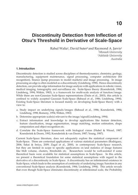 Pdf Discontinuity Detection From Inflection Of Otsu S · While