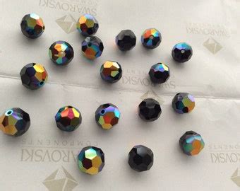 Swarovski Crystal Round Beads 5000 3mm 4mm 6mm 8mm Jet Ab 2x Etsy
