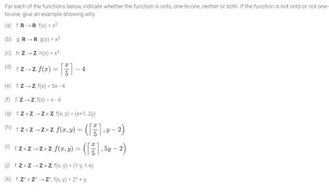 Solved For Each Of The Functions Below Indicate Whether The Chegg Com