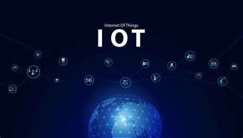 Abstract IoT Internet Of Things Blue Background Image Circle World
