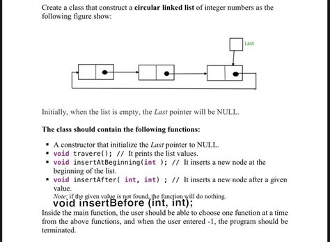 solved create a class that construct a circular linked list