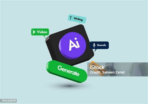 Ai 개념 챗봇 아이콘이 있는 버튼 형태의 인공 지능 개념 이미지 및 비디오 생성 음악 제작 다양한 색상의 챗봇 말풍선의 Ai 도구 벡터 스톡 일러스트 Ai 프롬프트에 대한