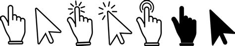 Computer Mouse Click Cursor Icon Arrow Outline Mouse Vector Arrow Outline Mouse PNG And