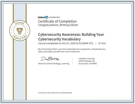 linkedin certificates brittney elliott