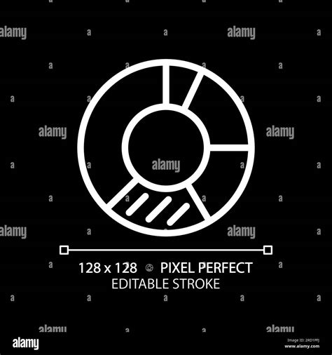 Donut Chart White Linear Icon For Dark Theme Stock Vector Image And Art