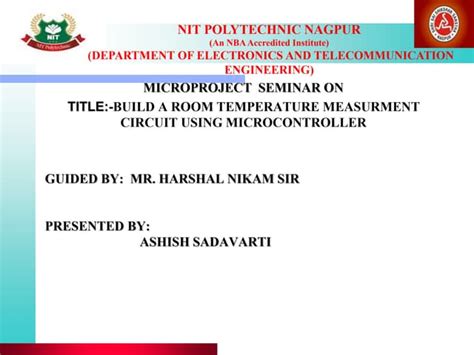 build a room temperature measurment circuit using microcontroller pptx