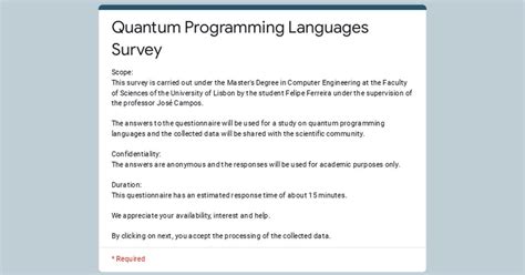 Quantum Programming Languages Survey Invitation Quantumcomputing