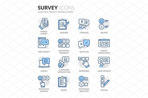 Line Survey Icons Masterbundles