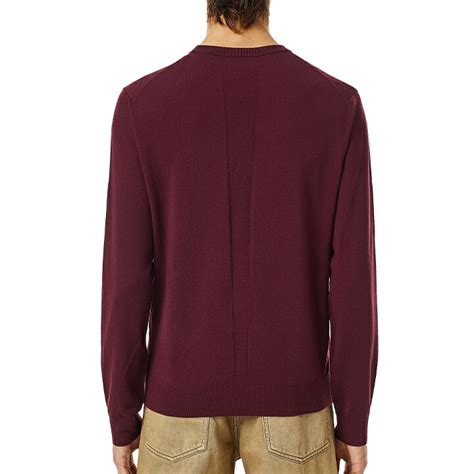 【楽天市場】 Diesel ディーゼル メンズ ワンポイント刺繍ロゴパッチ ストレッチウール プルオーバー 長袖ニットセーター【k Torrance】【サイズxs・s】【ボルドー】die M