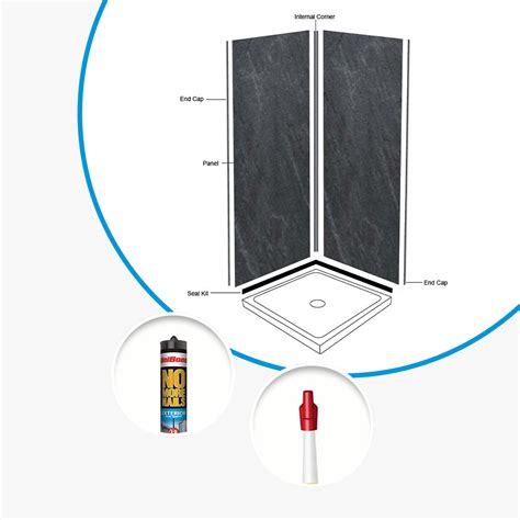 Luxury Slate Grey Shower Wall Panels Kit Ultimate Waterproof Bathroom