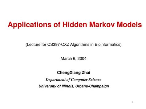 Ppt Applications Of Hidden Markov Models Powerpoint Presentation