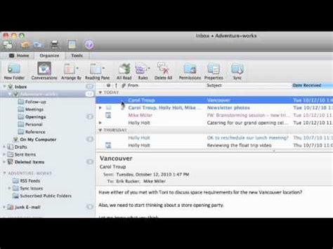 Lesson Introduction To The Outlook For Mac Interface YouTube